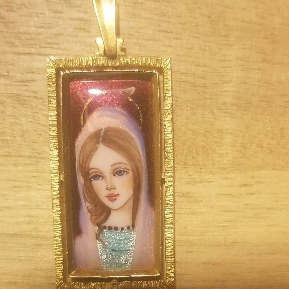 Rare Vintage Handpainted Corletto Italy 18k Gold Mado… - Gem